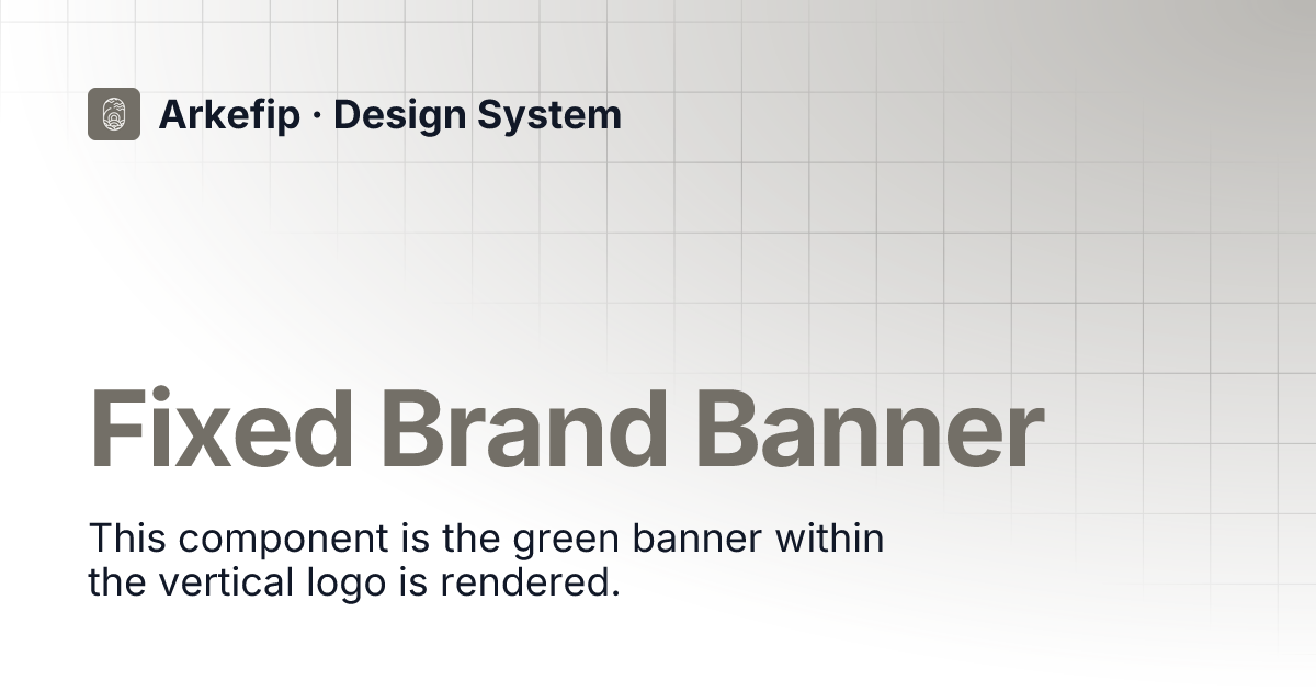 Fixed Brand Banner | Arkefip · Design System